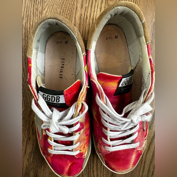 Golden Goose | Shoes | Golden Goode Pink Yellow And Orange Superstar ...